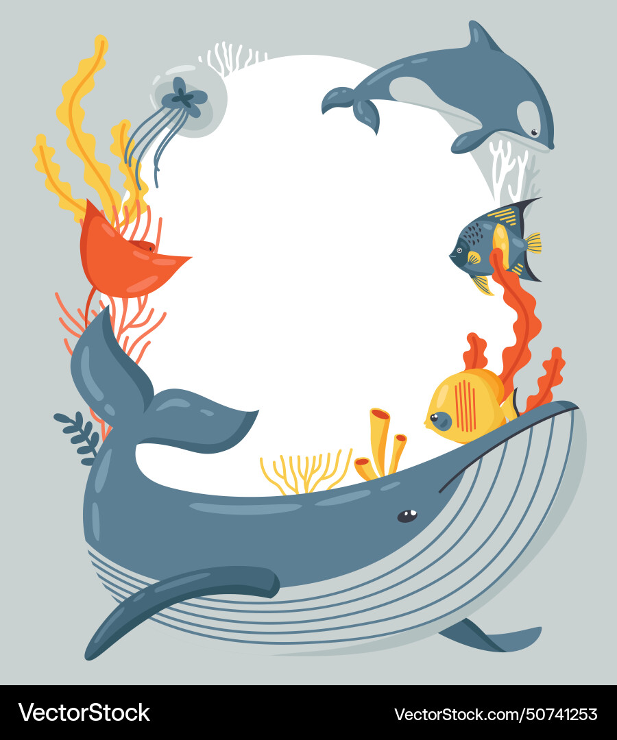 World ocean day frame Royalty Free Vector Image