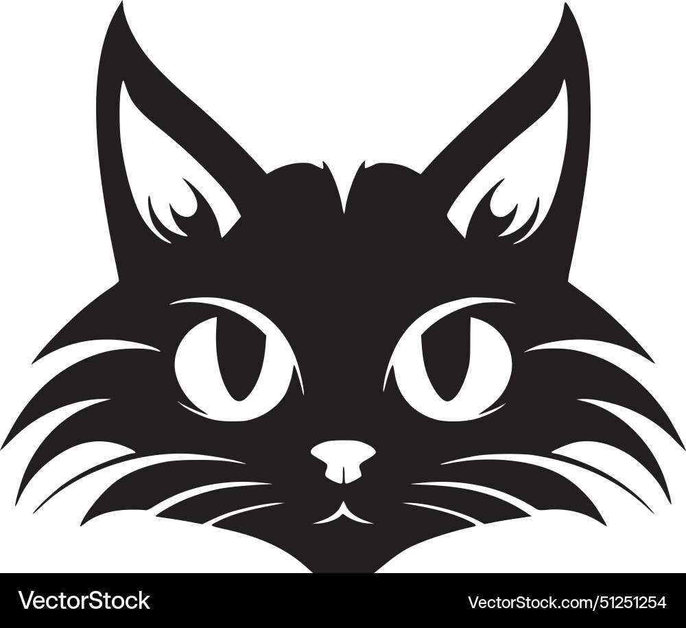Cat - black and white Royalty Free Vector Image