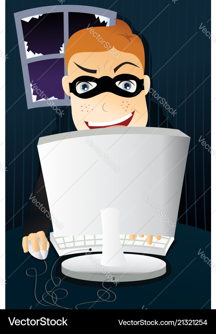 Computer criminal Royalty Free Vector Image - VectorStock