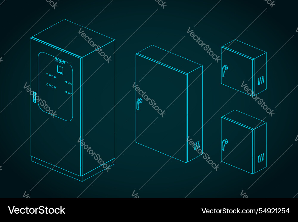 Electrical panels blueprints Royalty Free Vector Image