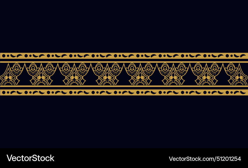 Goldene ornamentale thai Muster Randelement Vektorbild