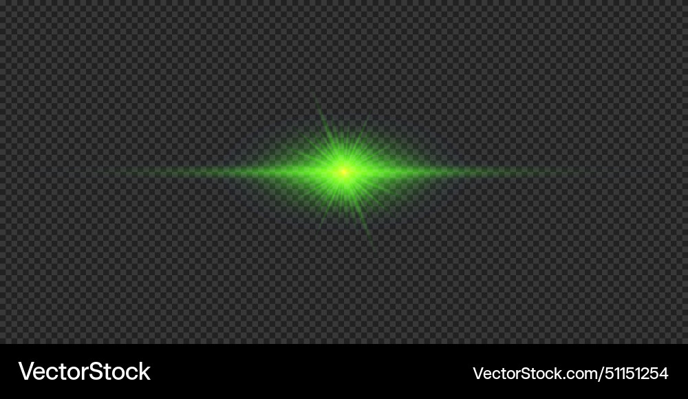 Green horizontal light effect of lens flares Vector Image