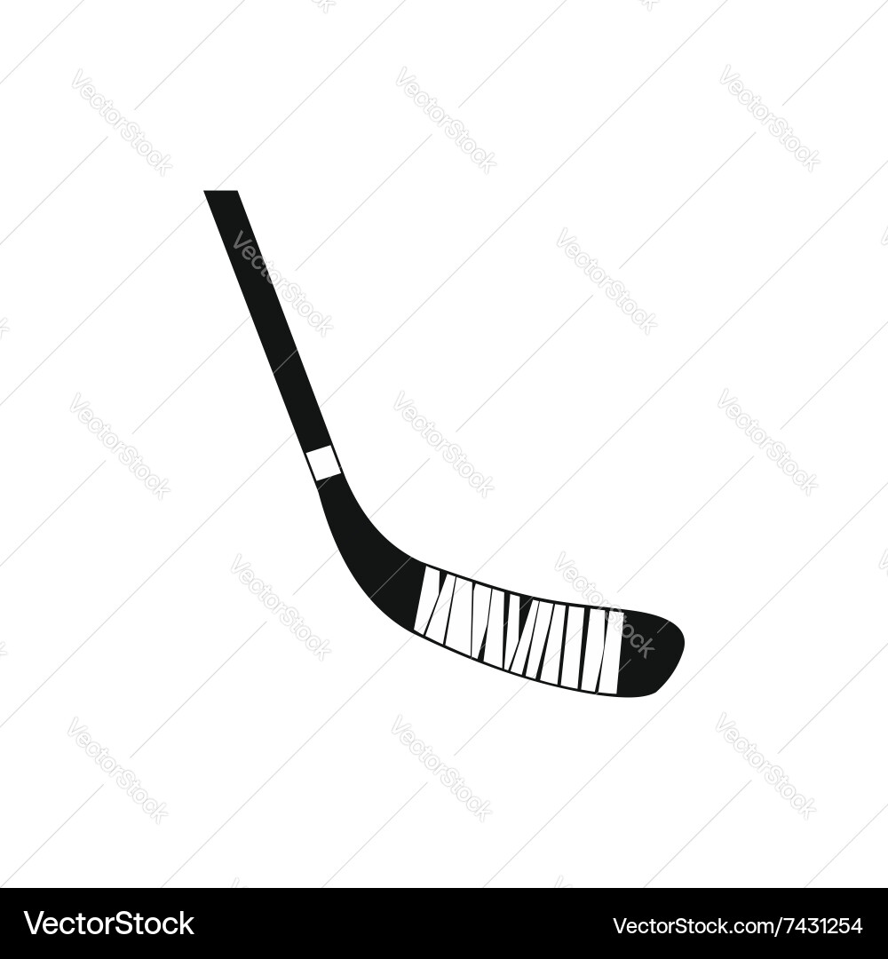Hockey Stick Icon - Black and White Royalty Free Vector