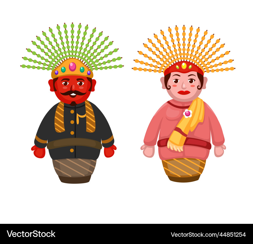 Ondel-ondel indonesian traditional art dance Vector Image