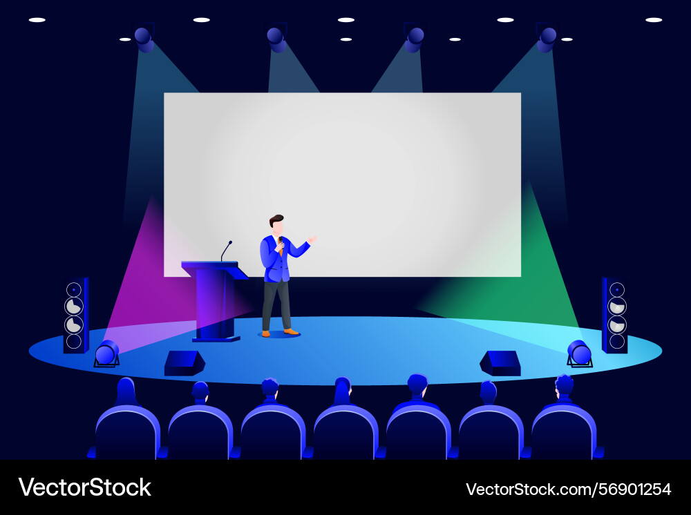 People at seminar in conference hall Royalty Free Vector