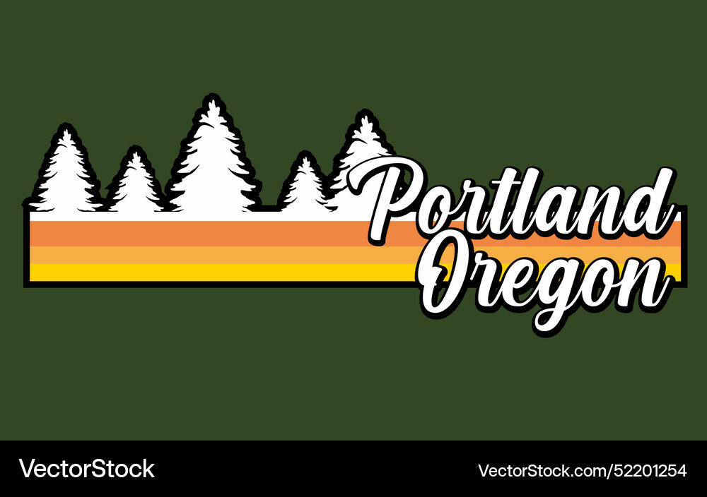Portland oregon with green background Royalty Free Vector