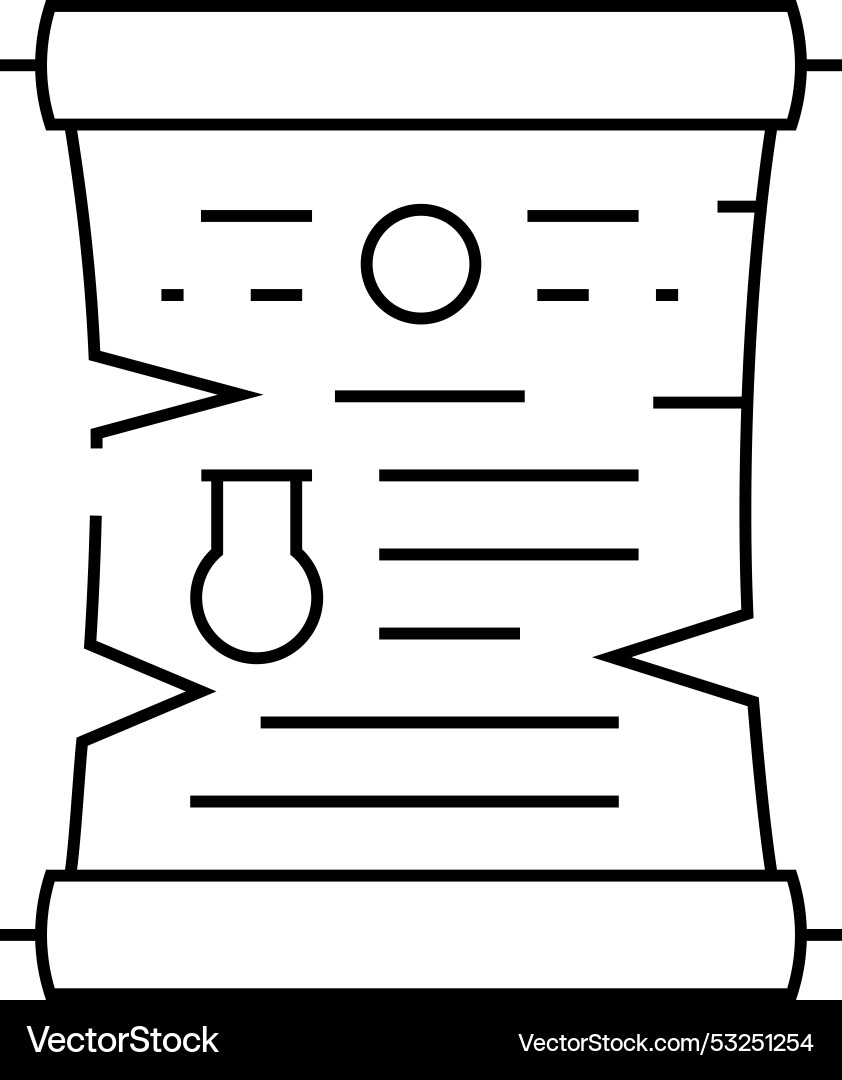 Scroll with magic spell line icon Royalty Free Vector Image