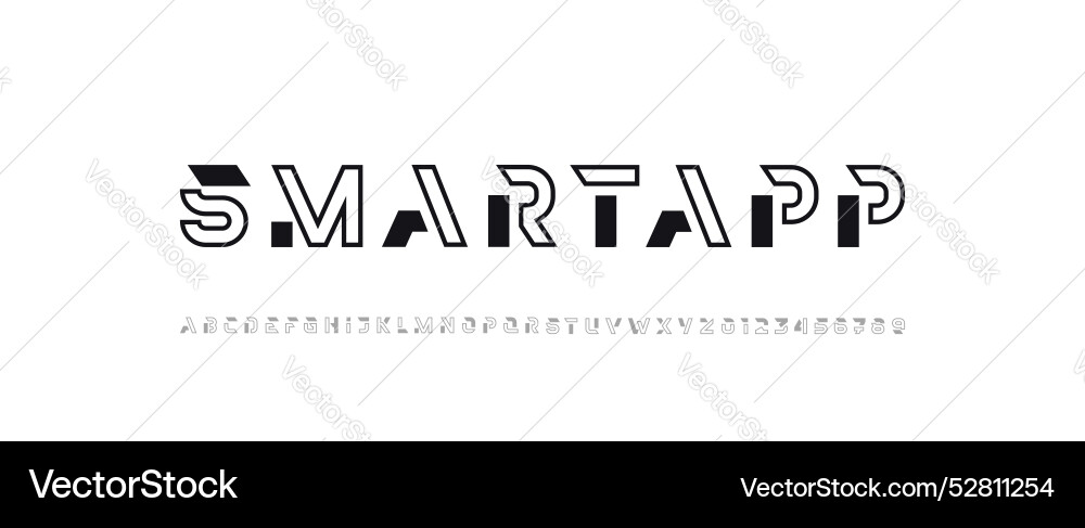 Technology alphabet futuristic font Royalty Free Vector