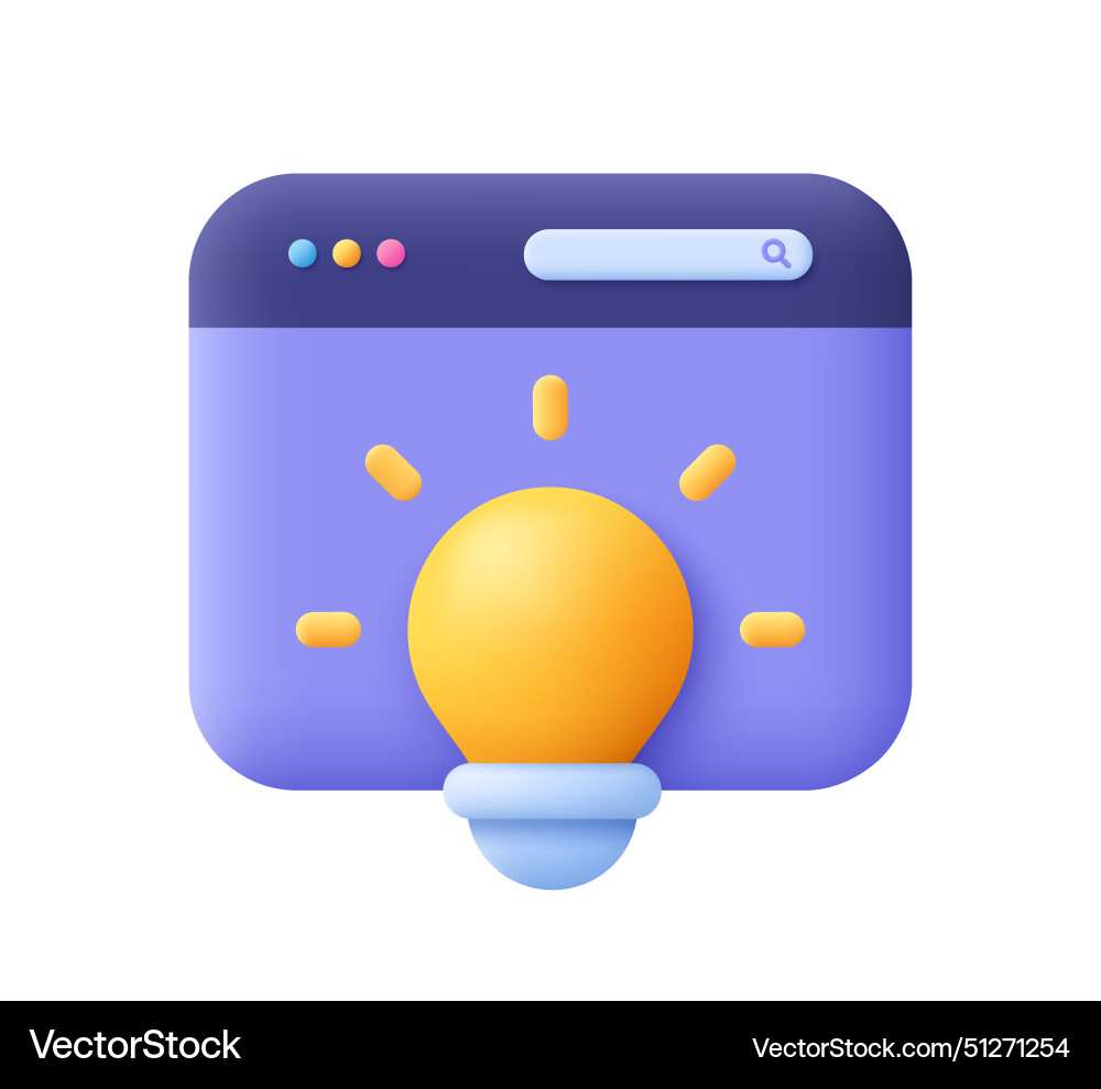 Web landing page or banner with light bulb Vector Image