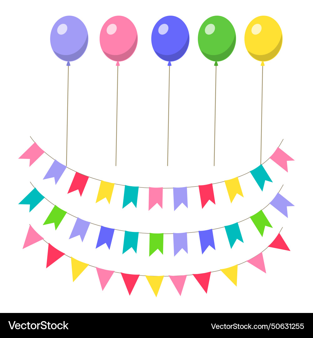 3d isometric flat set of party items item Vector Image