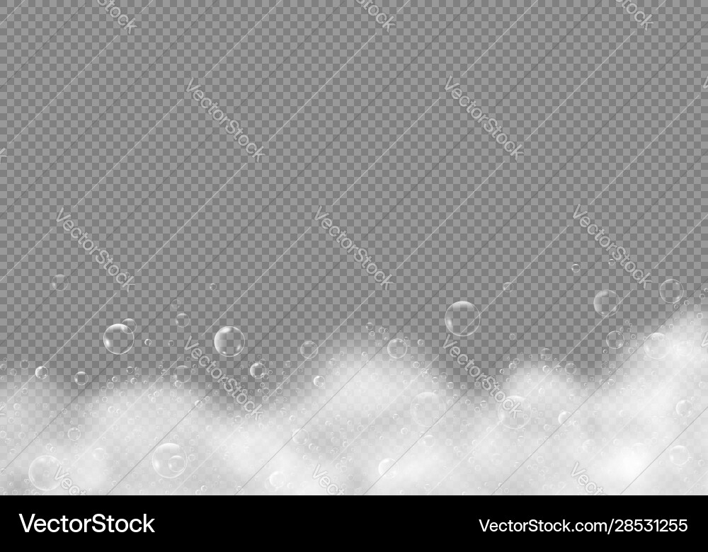 Bath shampoo foam with bubbles isolated Royalty Free Vector