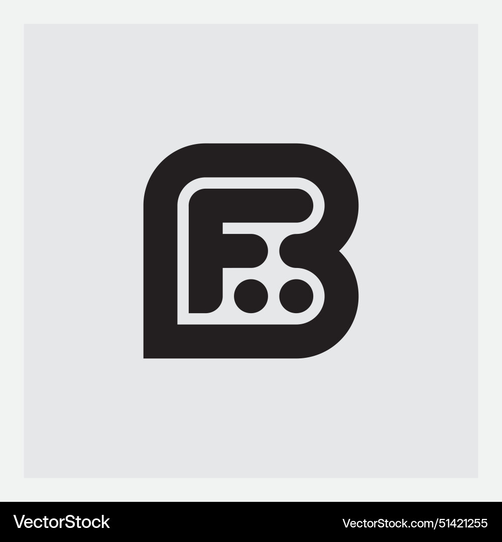 Bf - monogram or logo with two dots design Vector Image