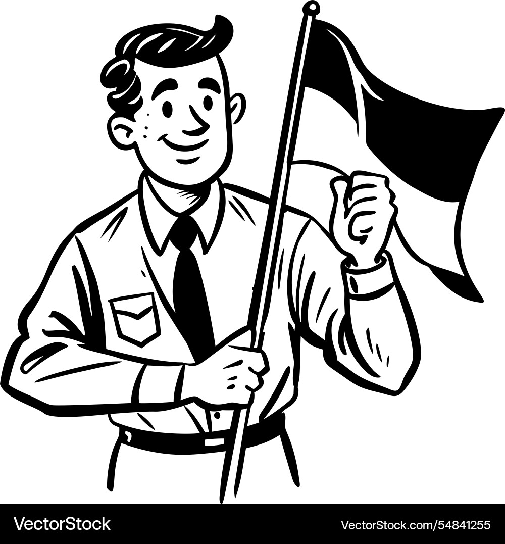 Business mission character in doodle Royalty Free Vector