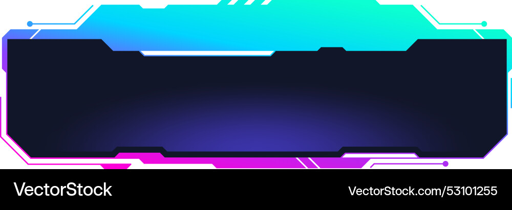 Futuristic neon frame template title text box Vector Image