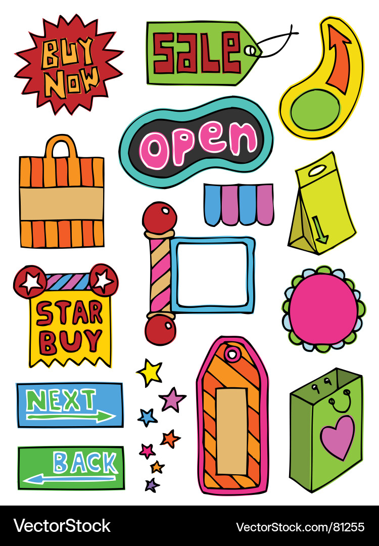 Hand drawn web objects Royalty Free Vector Image