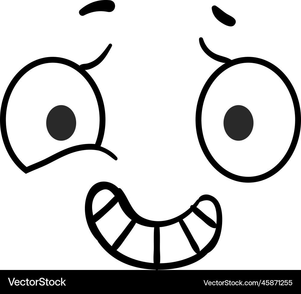 Nervous smile comic face expression retro Vector Image