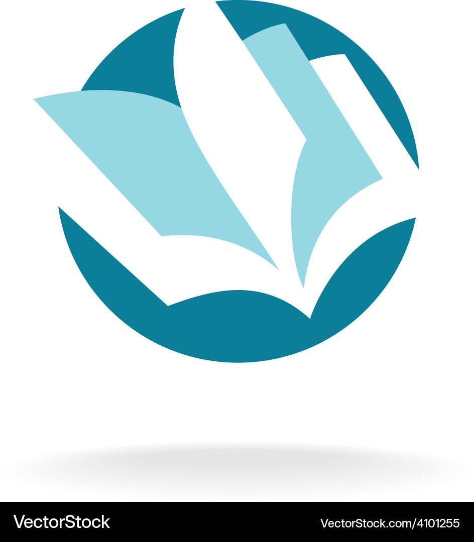 Open book pages logo template Royalty Free Vector Image