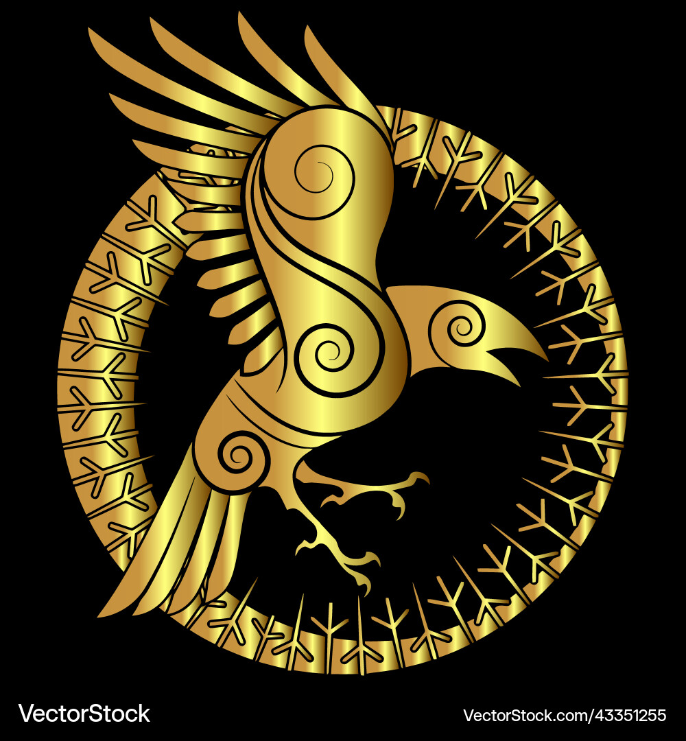 Ravens as viking symbols Royalty Free Vector Image