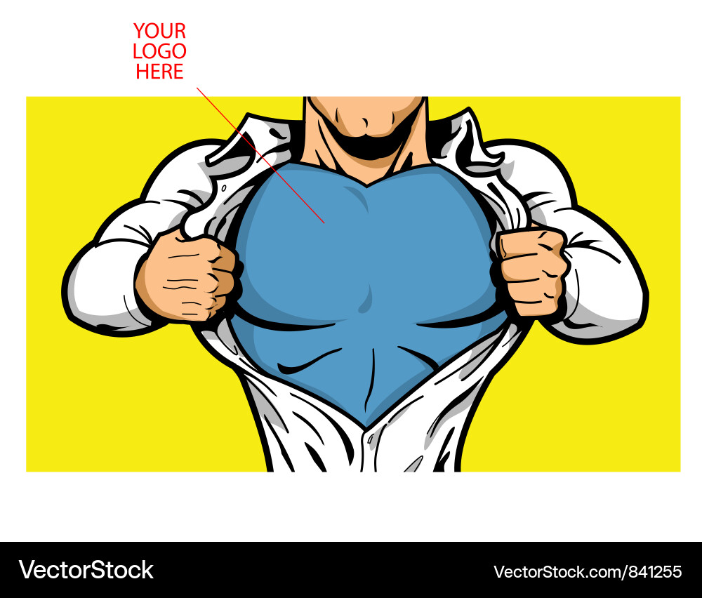 Superhero chest for your logo Royalty Free Vector Image
