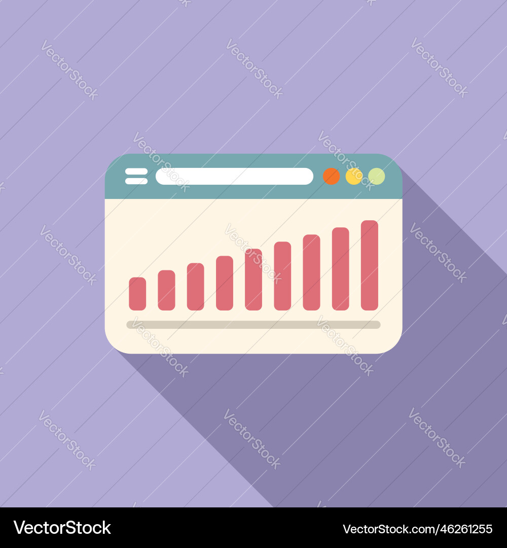 Web investor icon flat finance success Royalty Free Vector