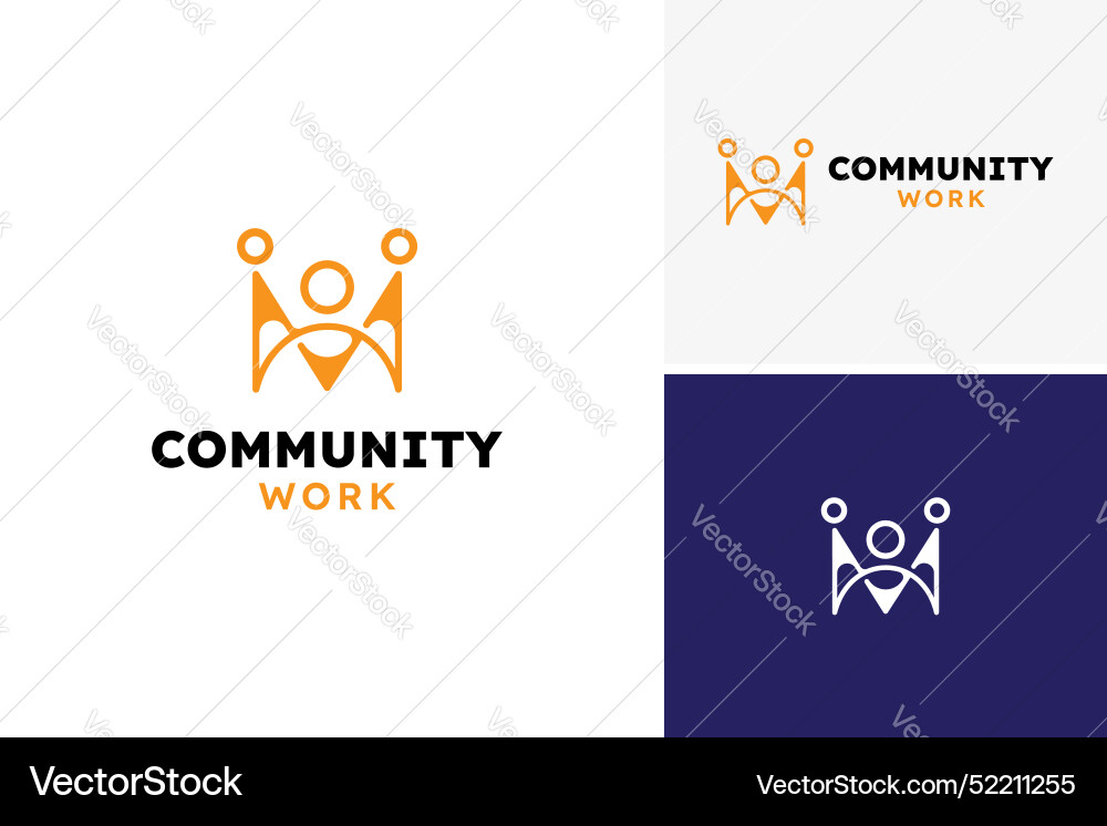 Work community logo design business logo design Vector Image