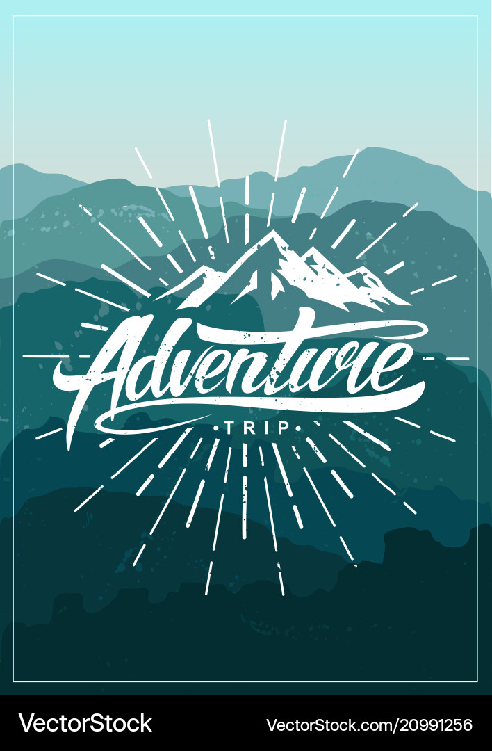 Adventure vintage poster Royalty Free Vector Image