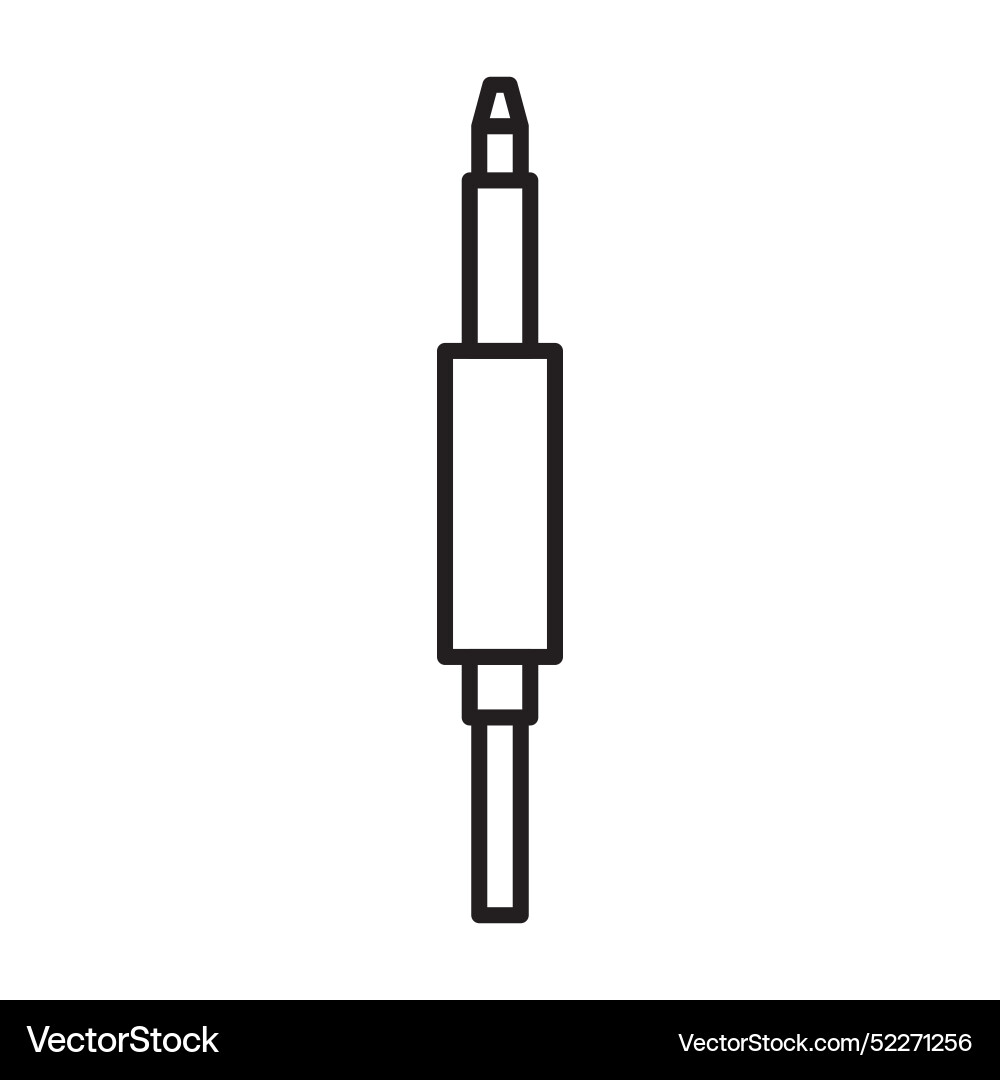 Aux cable icon black line art logo Royalty Free Vector Image