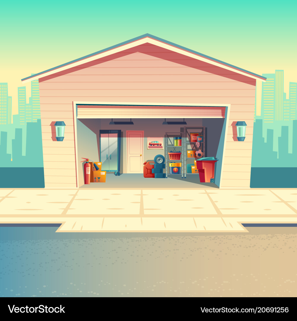 Cartoon mechanic workshop fitting repair Vector Image