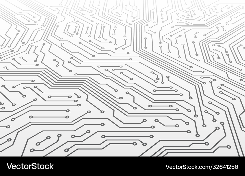 Circuit board motherboard scheme in perspective Vector Image