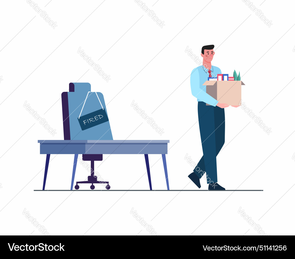 Feeling stressed being fired from job Royalty Free Vector