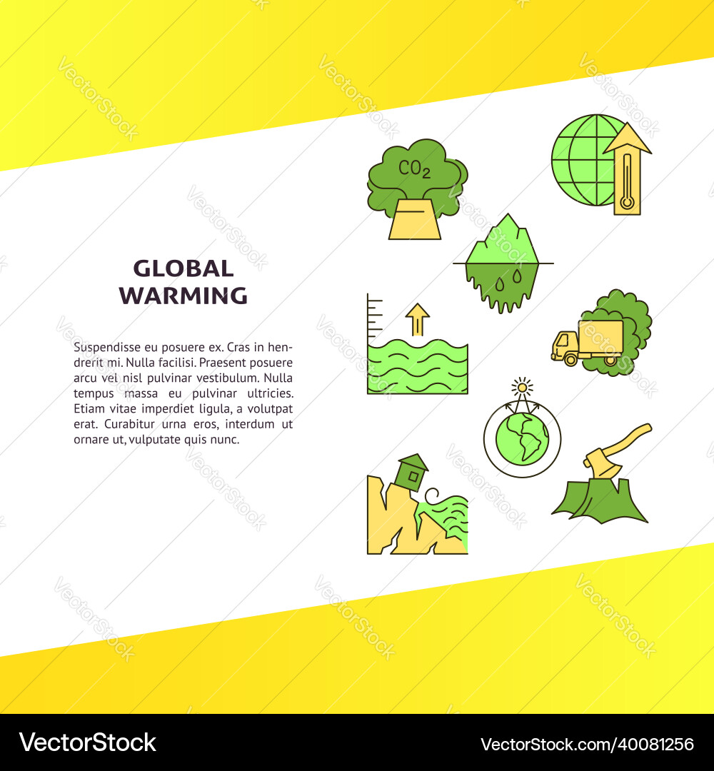 Global Warming Banner - Climate Change Royalty Free Vector