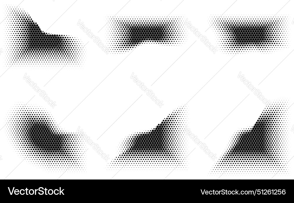 Halftone hexagon pattern reprographic technique Vector Image