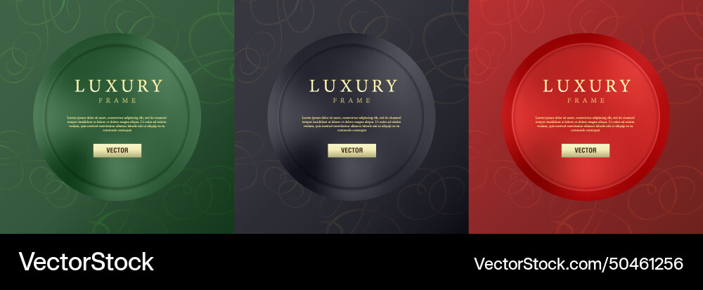 Luxury round frame set labels banners icons Vector Image