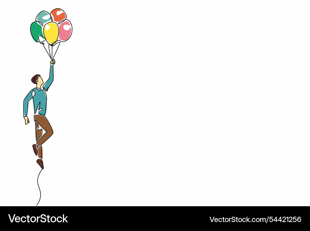Single one line drawing the male worker standing Vector Image