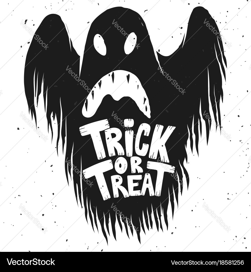 Trick oder behandeln scary Geist auf weißem Hintergrund