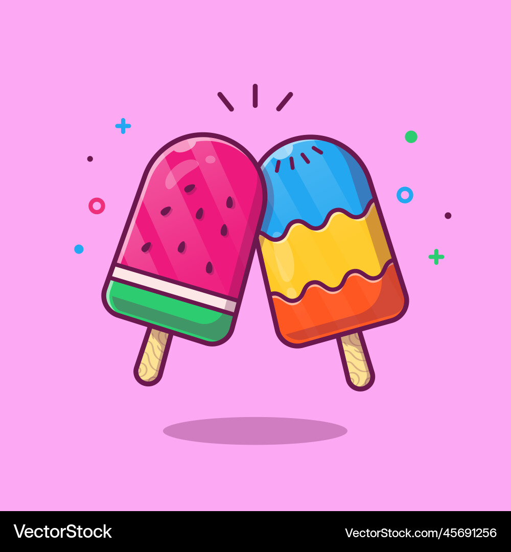 Watermelon popsicle cartoon Royalty Free Vector Image