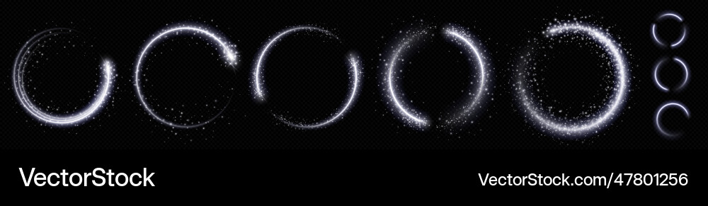 White spark circle light effect with magic glow Vector Image