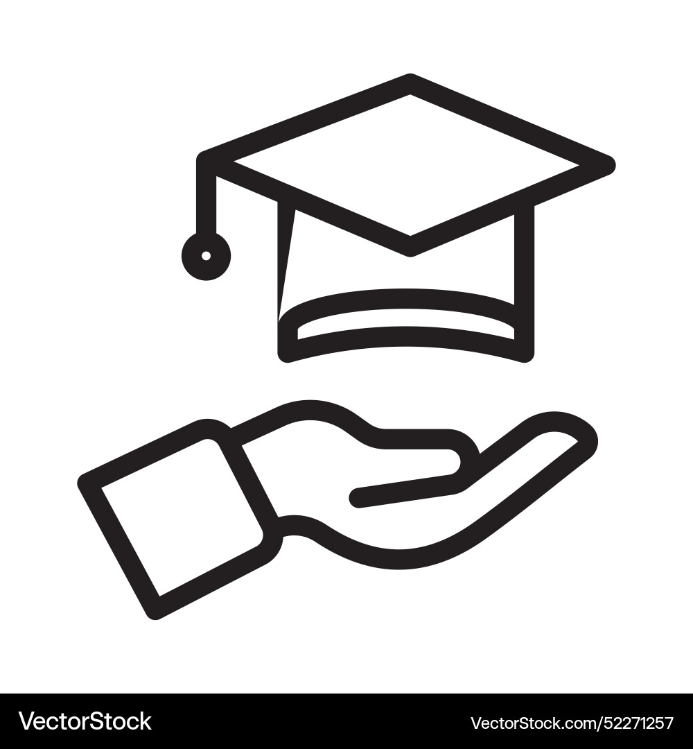 Accessible or free education icon black line art Vector Image
