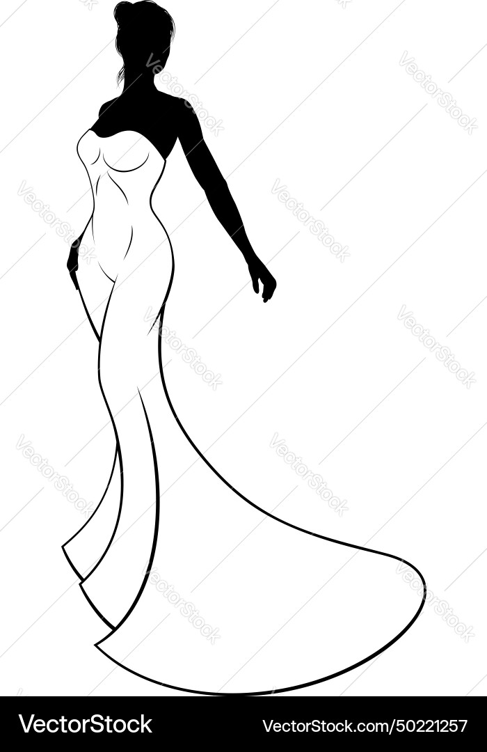Bride silhouette Royalty Free Vector Image - VectorStock