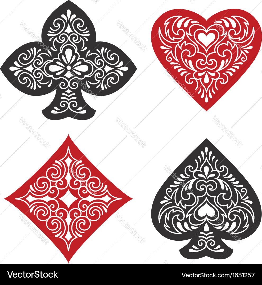 Card suits Royalty Free Vector Image - VectorStock