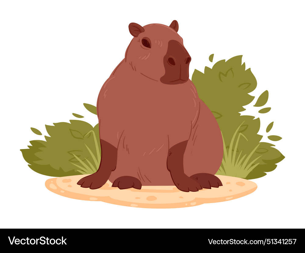 Cartoon wild capybara cute mammal Royalty Free Vector Image