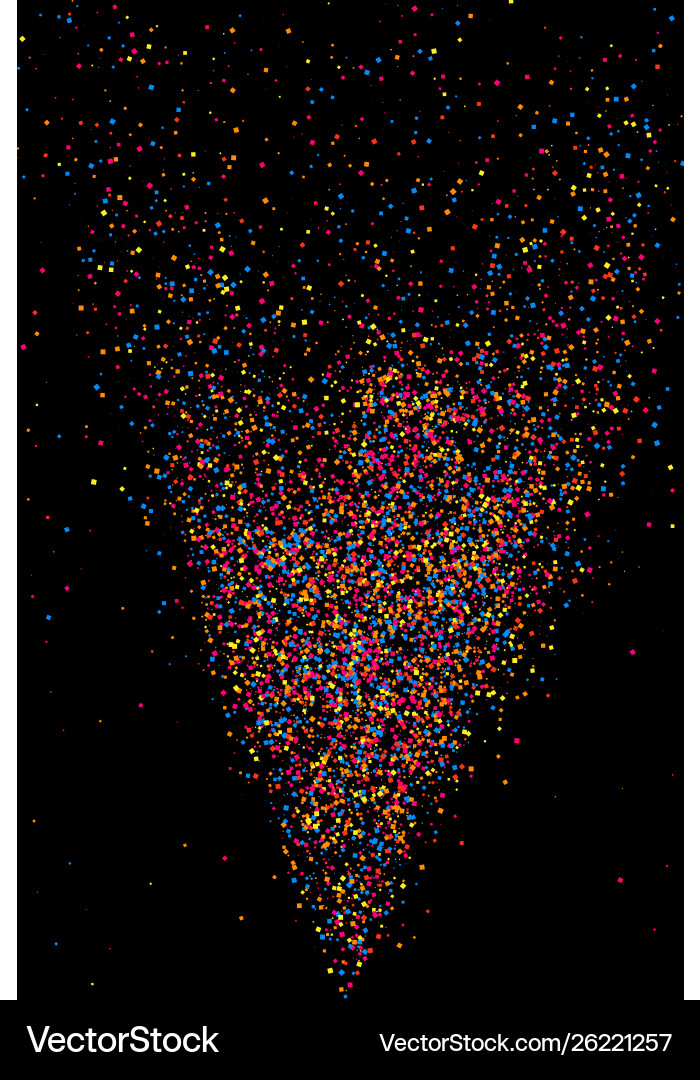 Colorful explosion confetti colored grainy Vector Image