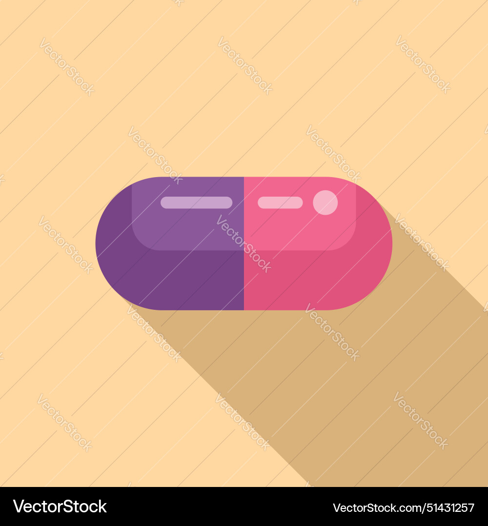 Flat design of a colorful capsule Royalty Free Vector Image