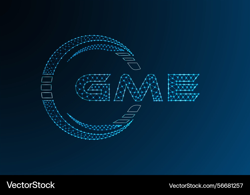 Gme low poly letter logo design lower Royalty Free Vector