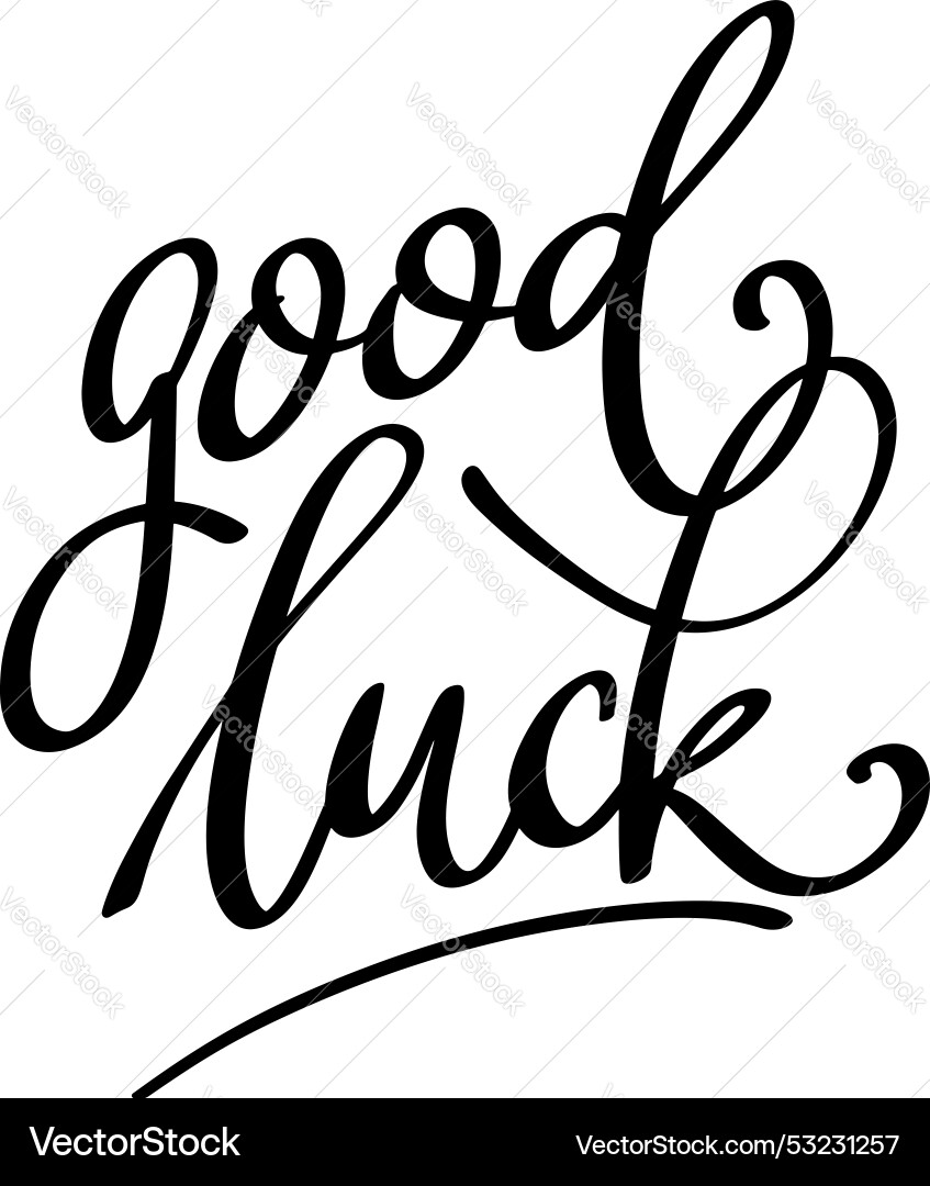 Good luck lettering phrase isolated on white Vector Image
