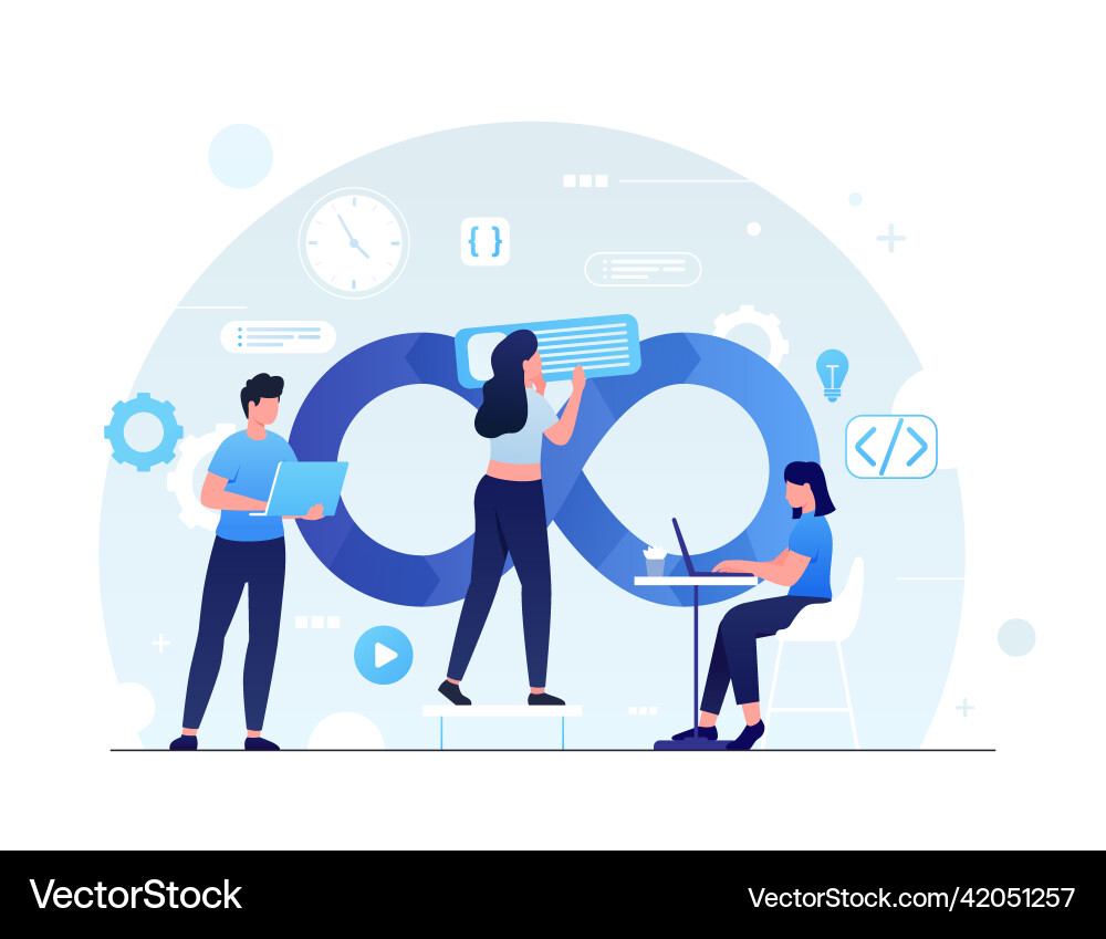 Gradient Devops Royalty Free Vector Image Vectorstock