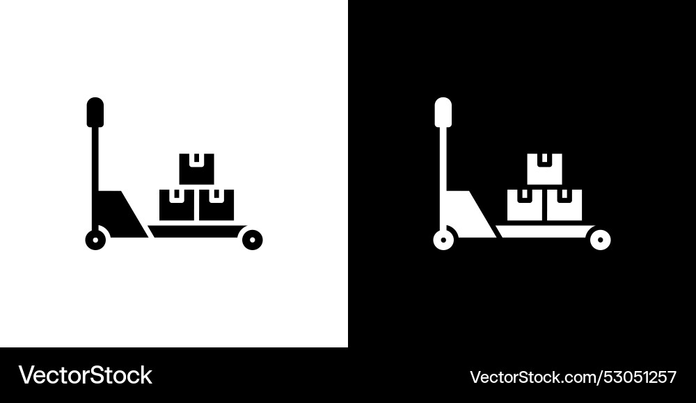 Hand pallet jack icon flat fill set collection Vector Image