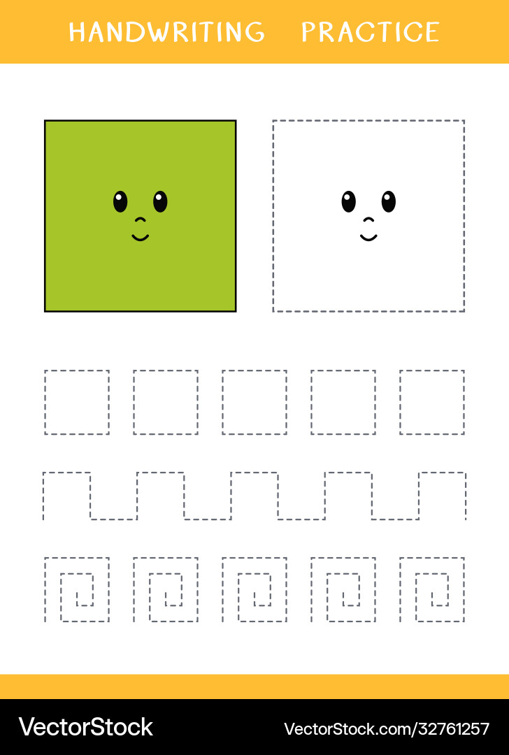 Handwriting practice worksheet Royalty Free Vector Image