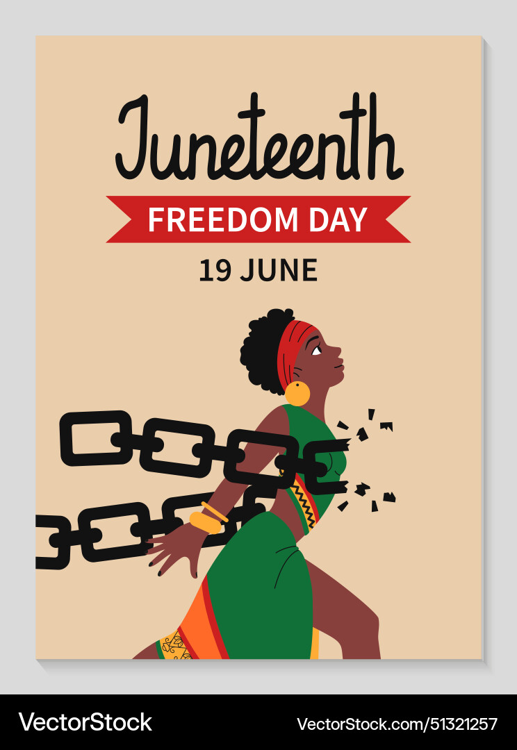 Juneteenth freedom day poster african-american Vector Image