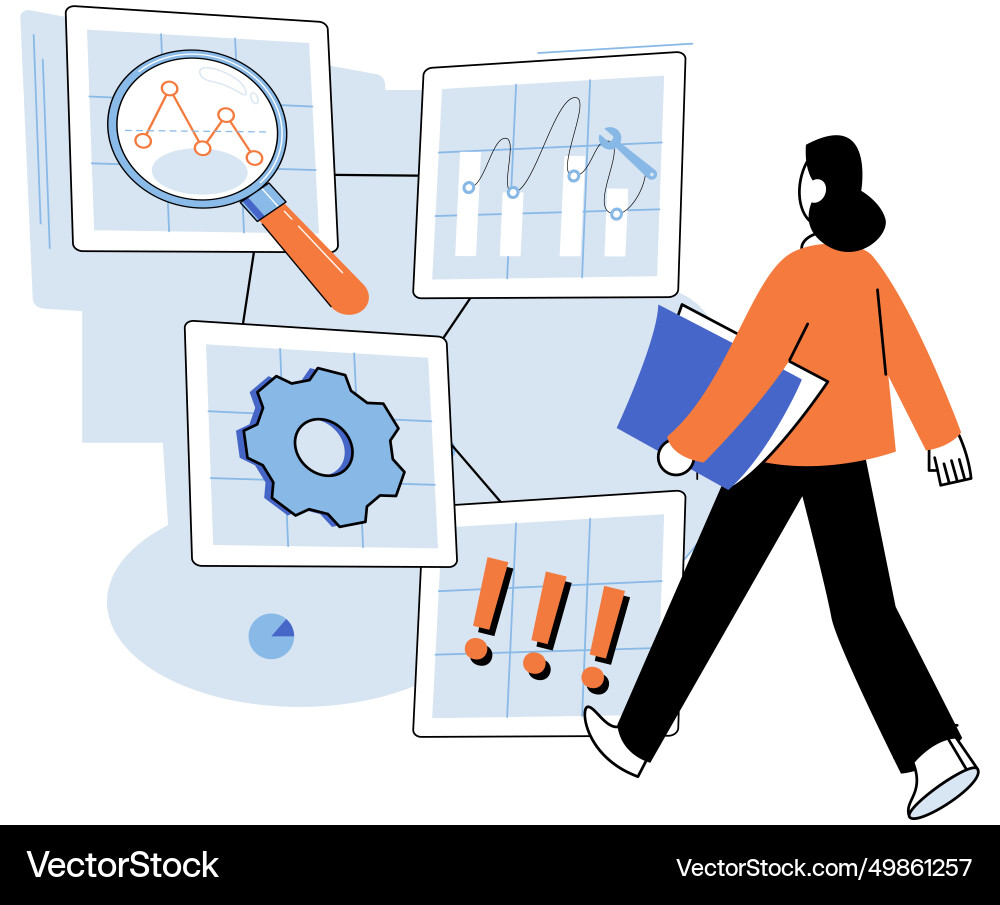 Key metrics the statistic report highlights Vector Image
